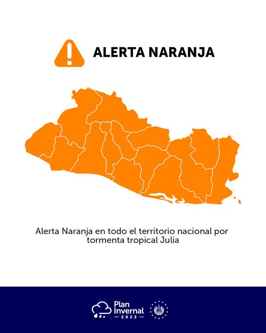 Protección Civil emite alerta naranja para todo el territorio nacional ...
